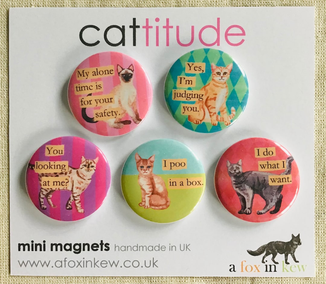 Mini Magnet Set - Cattitude - Etsy UK