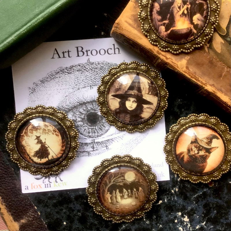 Witch Brooch Art Pin - Etsy UK