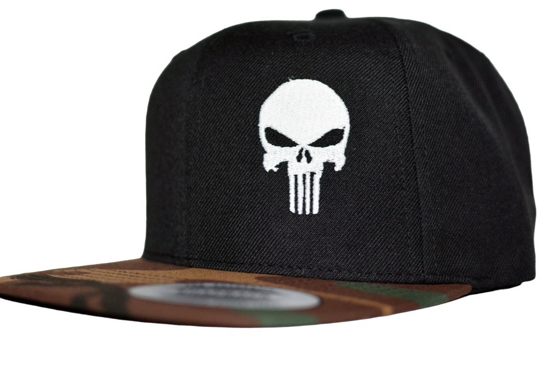 Punisher Embroidered Skull Snapback,marvel Punisher Hat,punisher Skull ...
