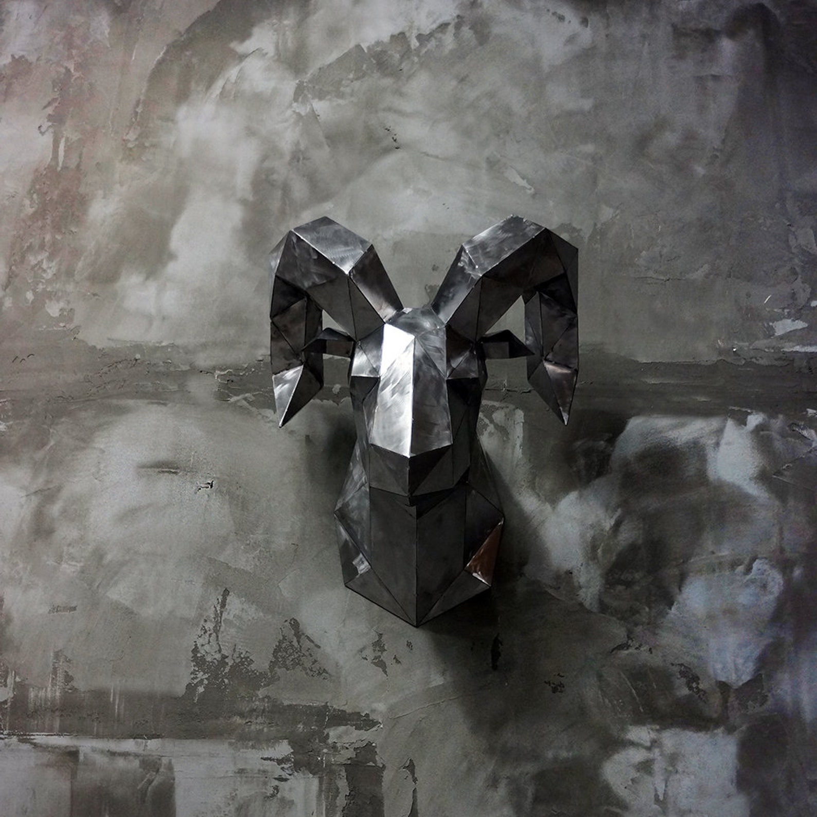 Iron Sheep Trophy Wall Decor Steel Statue Low Poly DXF - Etsy