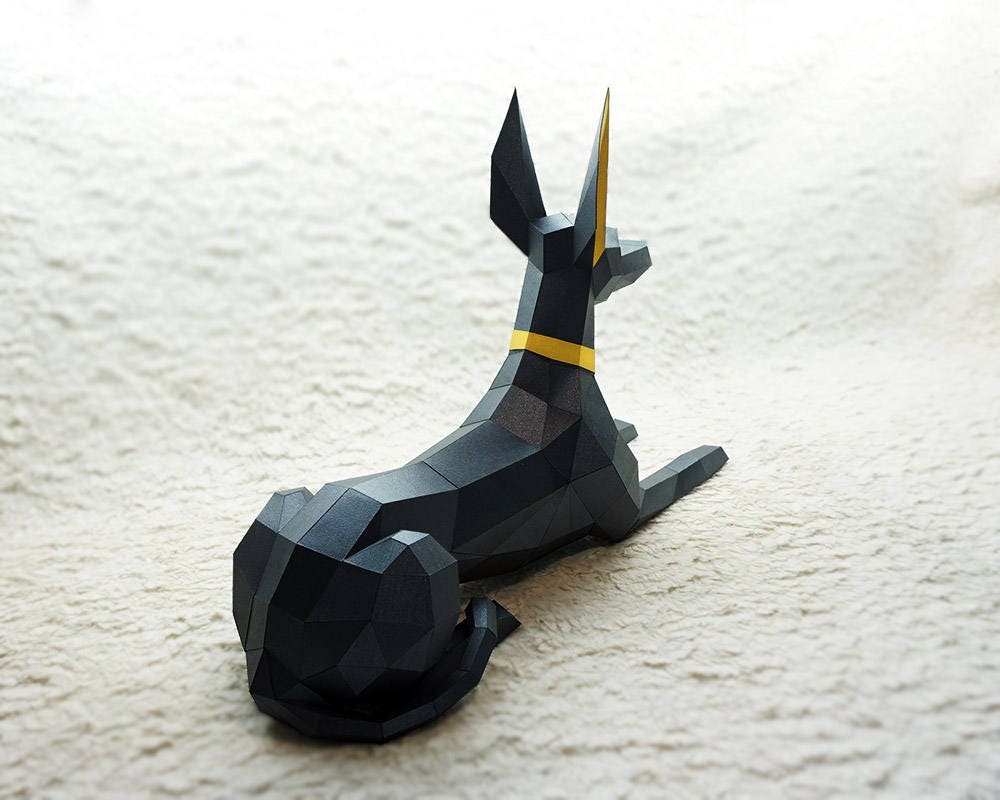 Anubis Paper Craft Paper Objet Low Poly Dog 3D | Etsy