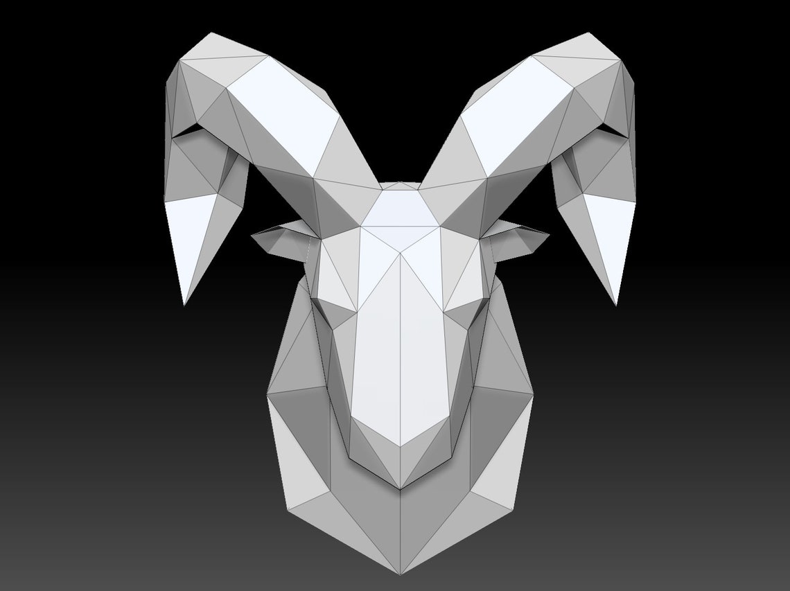 Iron Sheep Trophy Wall Decor Steel Statue Low Poly DXF | Etsy