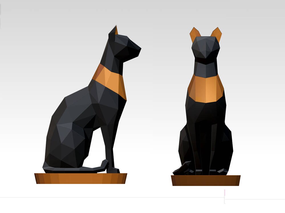 Bastet Paper craft Paper objet Low poly 3D Polygon | Etsy