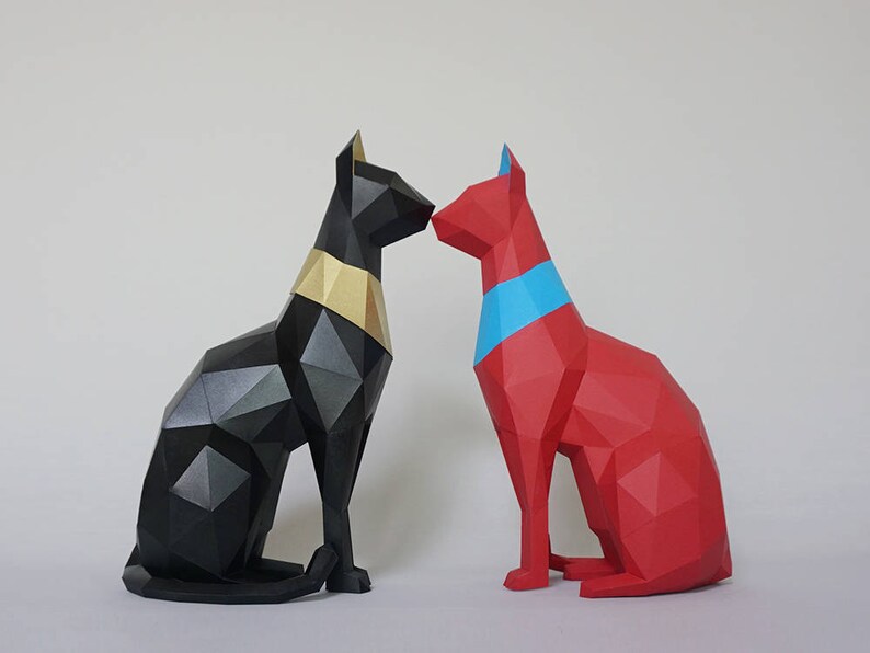 Bastet Paper craft Paper objet Low poly 3D Polygon | Etsy