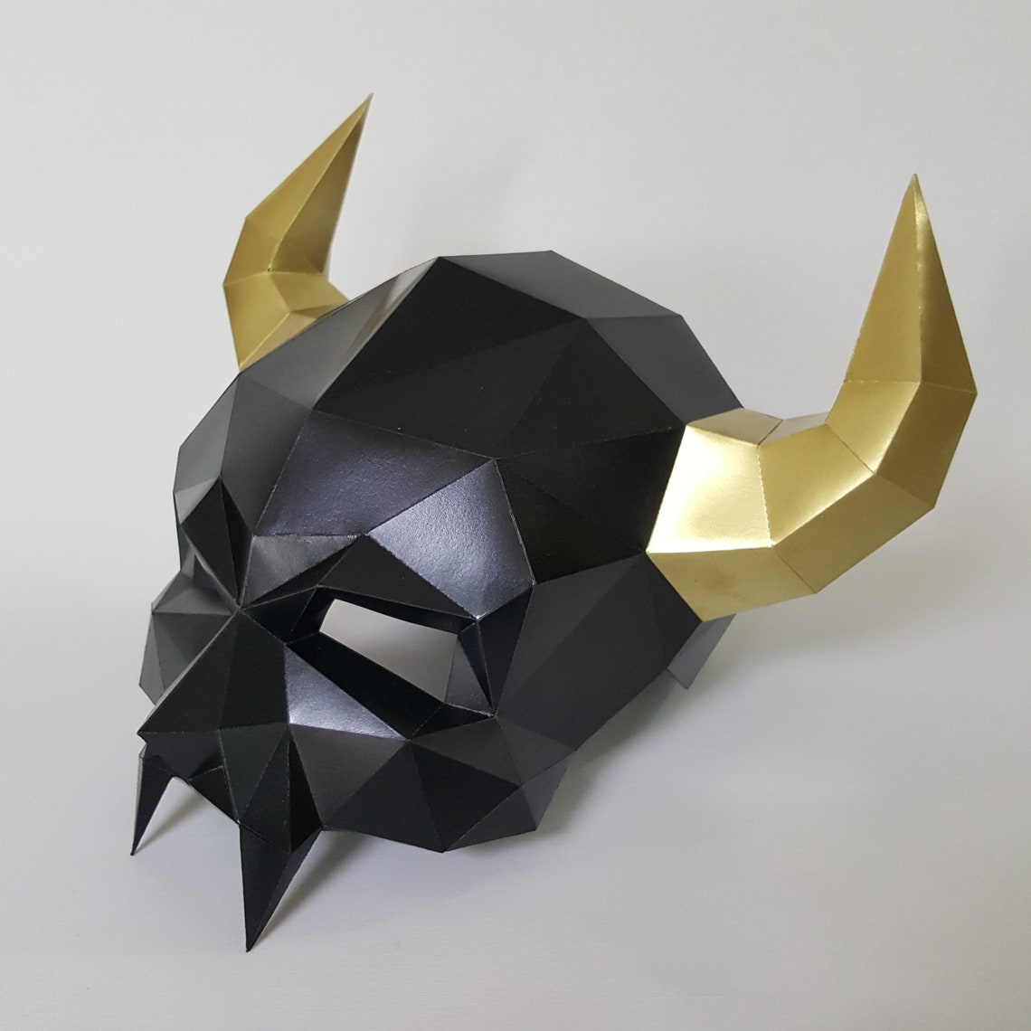 Viking Mask Paper Craft Realistic Low Poly 3D Polygon - Etsy