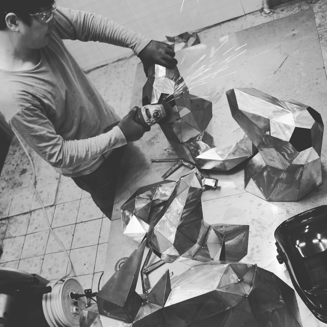 Iron Sheep Trophy Wall Decor Steel Statue Low Poly DXF | Etsy