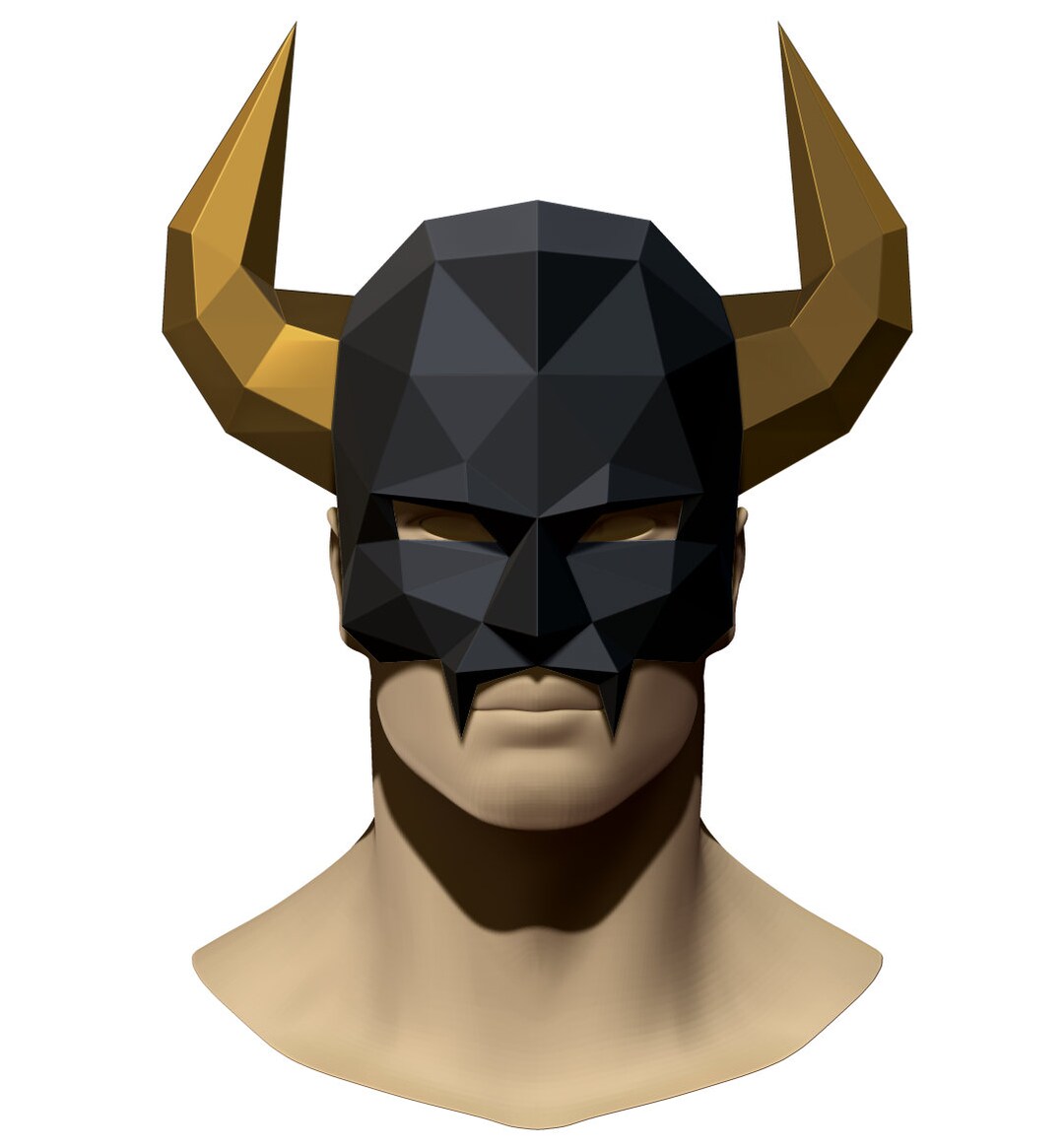 Viking Mask | Paper Craft | Realistic Low Poly | 3D Polygon Mask | PDF ...