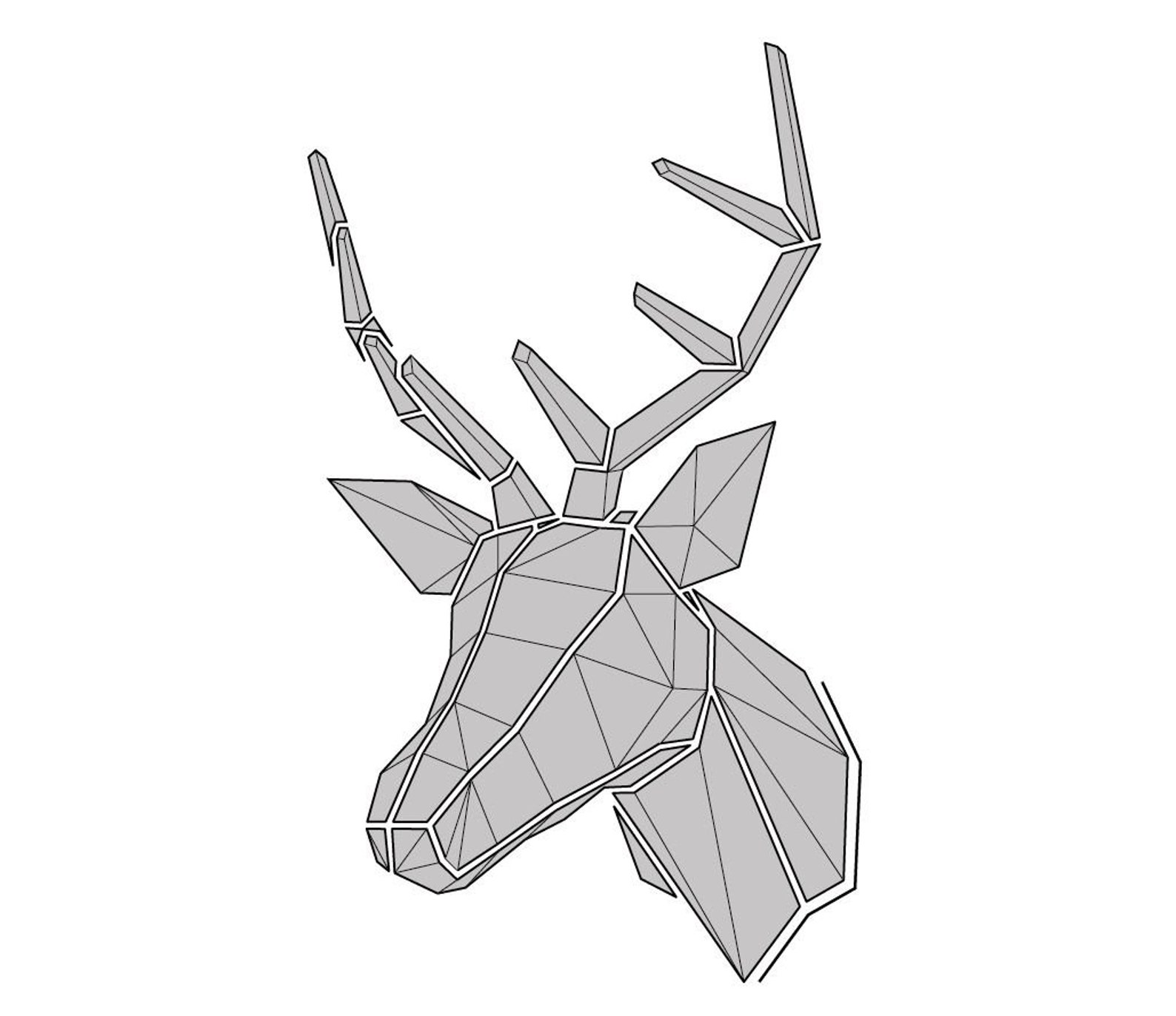 Be the Deer Head Low Poly Statues PDF & DXF for Paper Craft. - Etsy Be the Deer Head Low Poly Statues PDF & DXF for Paper Craft. - Etsy