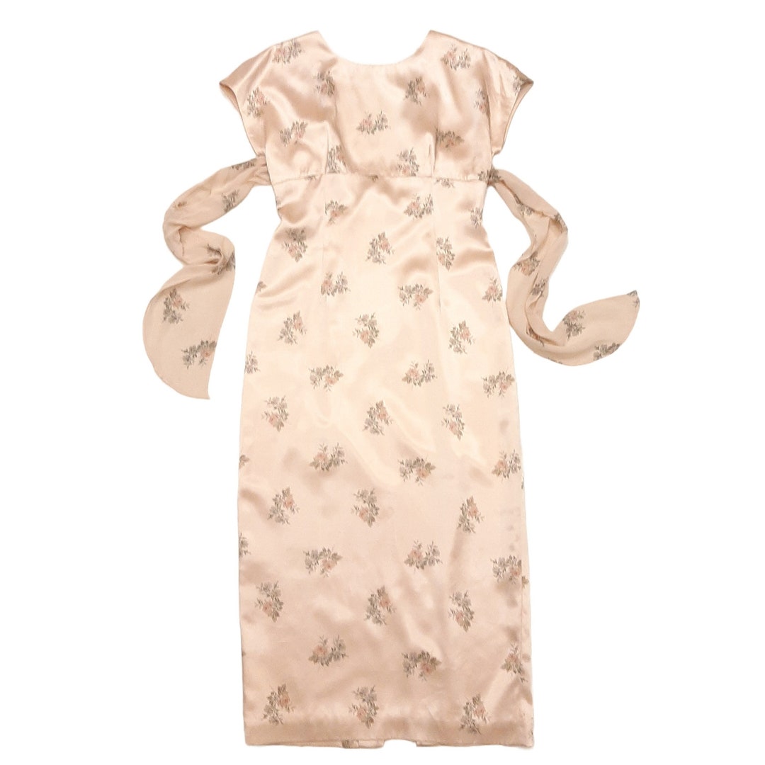 Vintage 90s Satin Dress Fitted Qipao Cheongsam Donna Ricco Lined ...