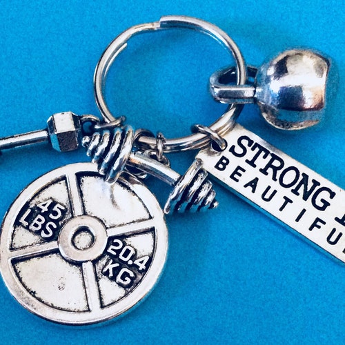 BODYBUILDING KEYCHAIN Weight Lifting Keychain Fitness - Etsy