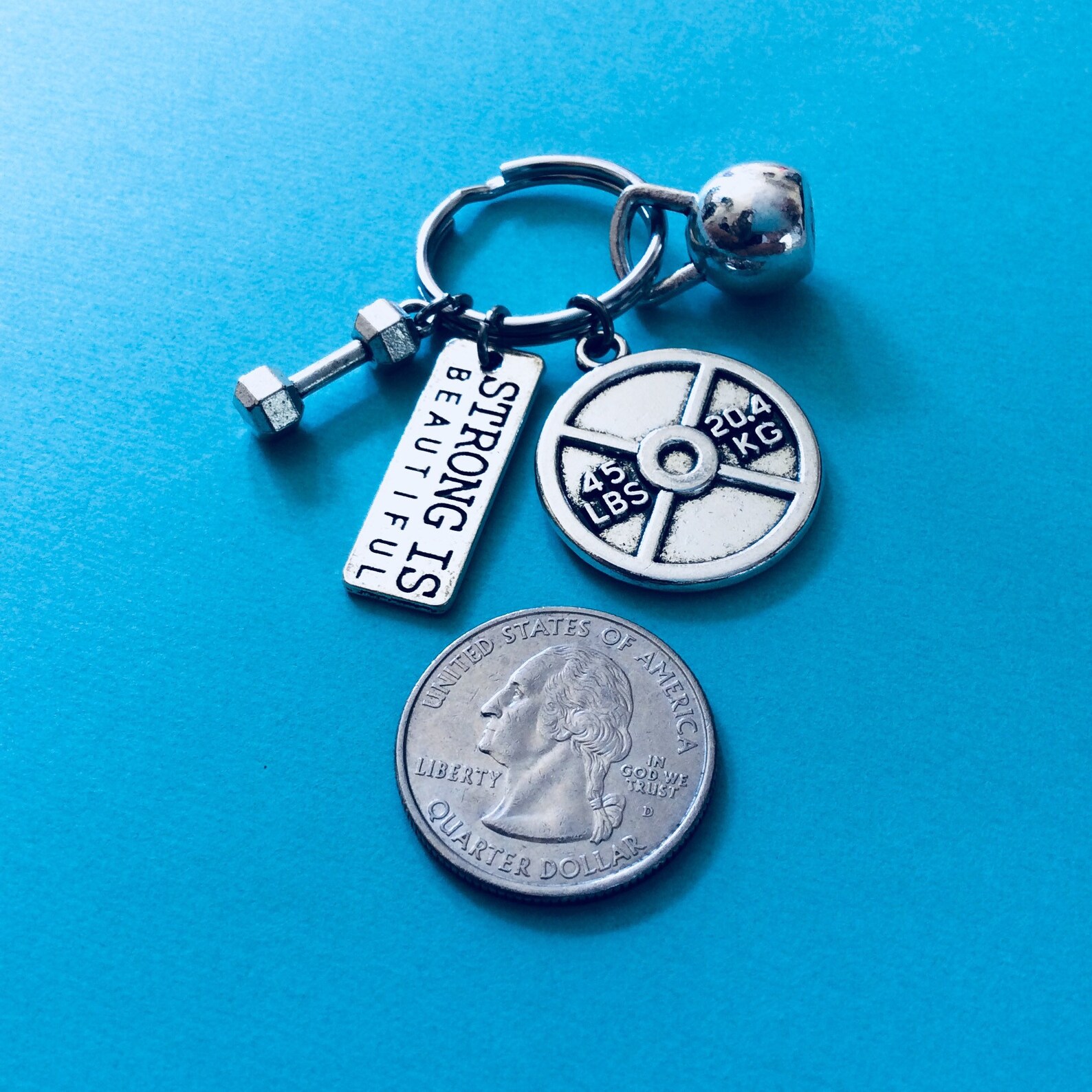 STRONG IS BEAUTIFUL Keychain Bodybuilding Keychain Weight - Etsy