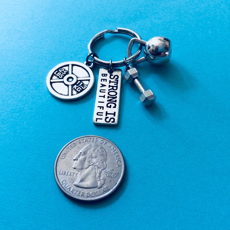 STRONG IS BEAUTIFUL Keychain Bodybuilding Keychain Weight - Etsy