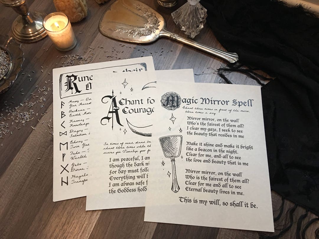Complete Book of Shadows, Grimoire Pages, Printable Spell, Divination ...