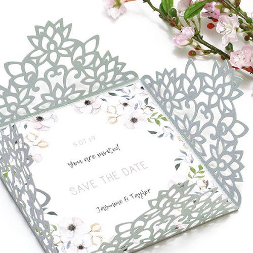 Four-fold Invitation Template SVG DXF Ai CRD Eps Laser - Etsy