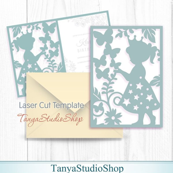Princess Laser Cut Invitation File - Etsy