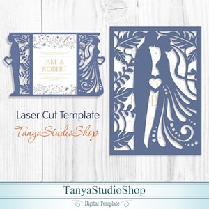 Wedding invitation SVG ai CRD eps studio3 Bride and | Etsy