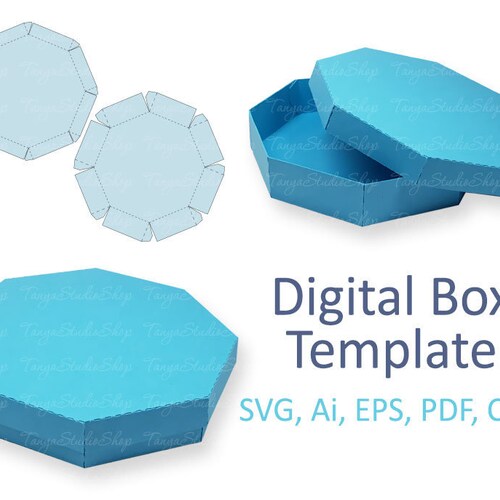 Octagon Box Template SVG Ai CRD Eps Pdf Laser Cut - Etsy