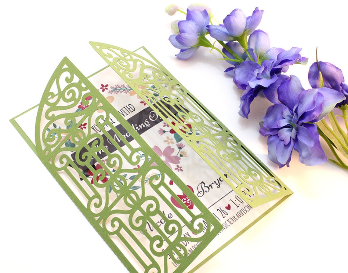 Gate-fold Invitation Template - SVG, DXF, Ai, CRD, Eps - Laser Paper ...