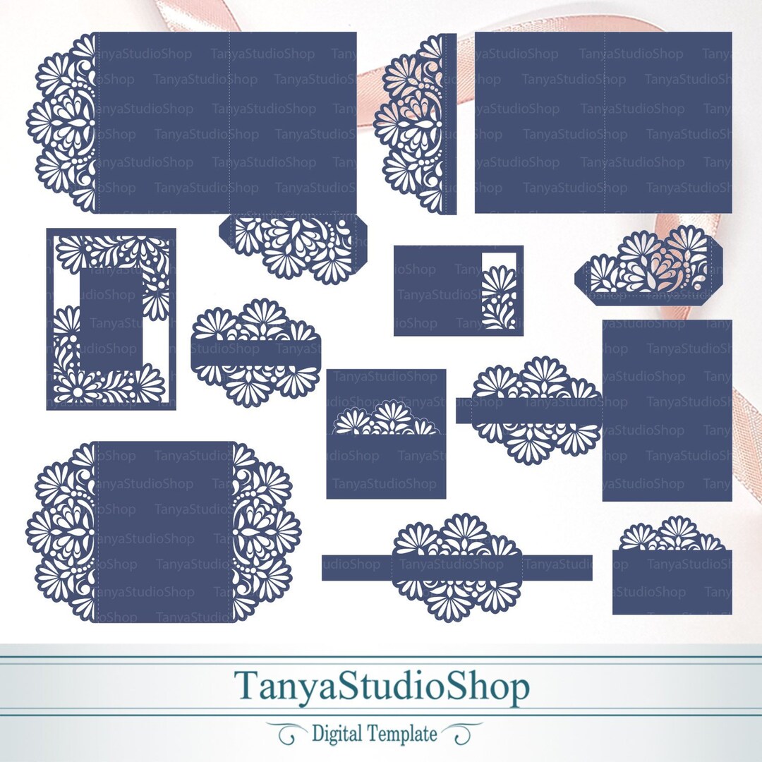 Big Invitation Set SVG, Ai, CRD, Eps, Studio3 Cricut Template, Gate ...