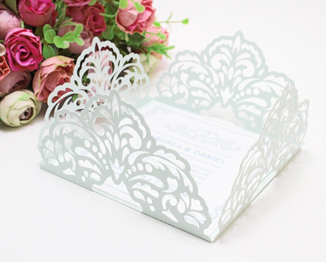 Four-fold Invitation Template SVG DXF Ai CRD Eps Laser - Etsy