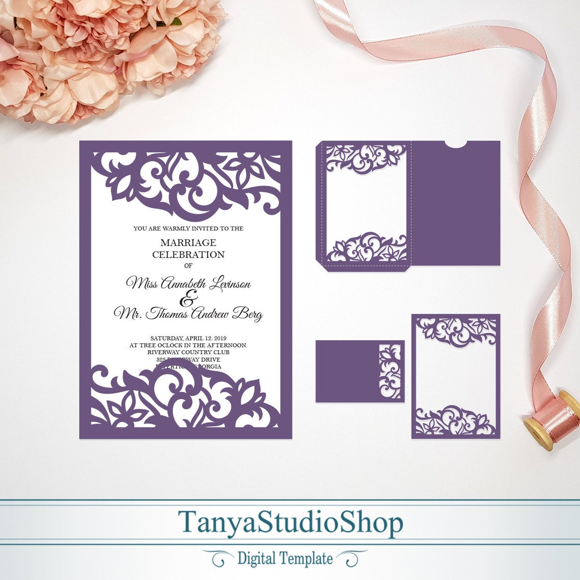 5x7'' Invitation Template Rsvp SVG Ai CRD Eps - Etsy