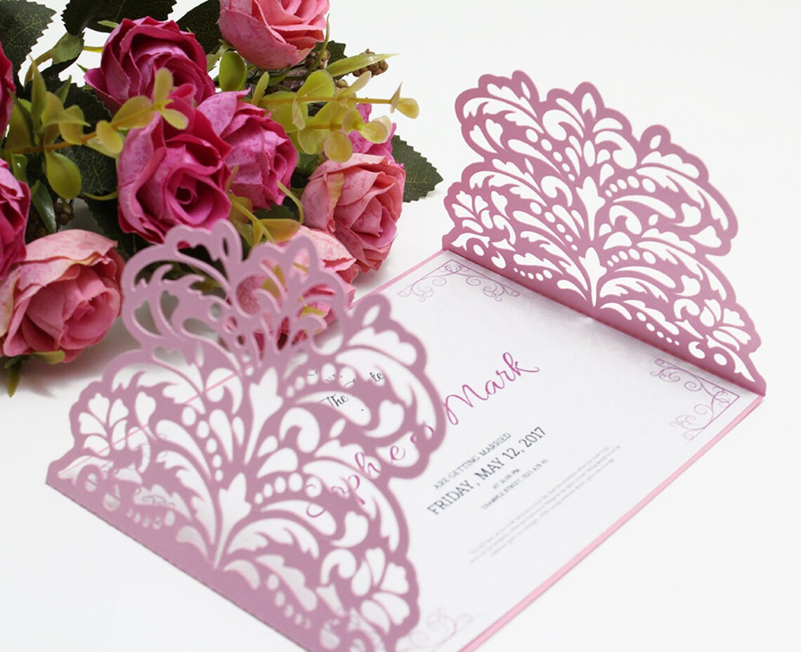 Gate-fold Invitation Template SVG DXF Ai CRD Eps Laser - Etsy