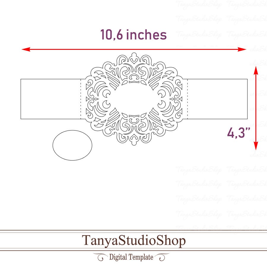 Belly Band Template - SVG, DXF, Ai, CRD, Eps - Laser Paper Cut ...