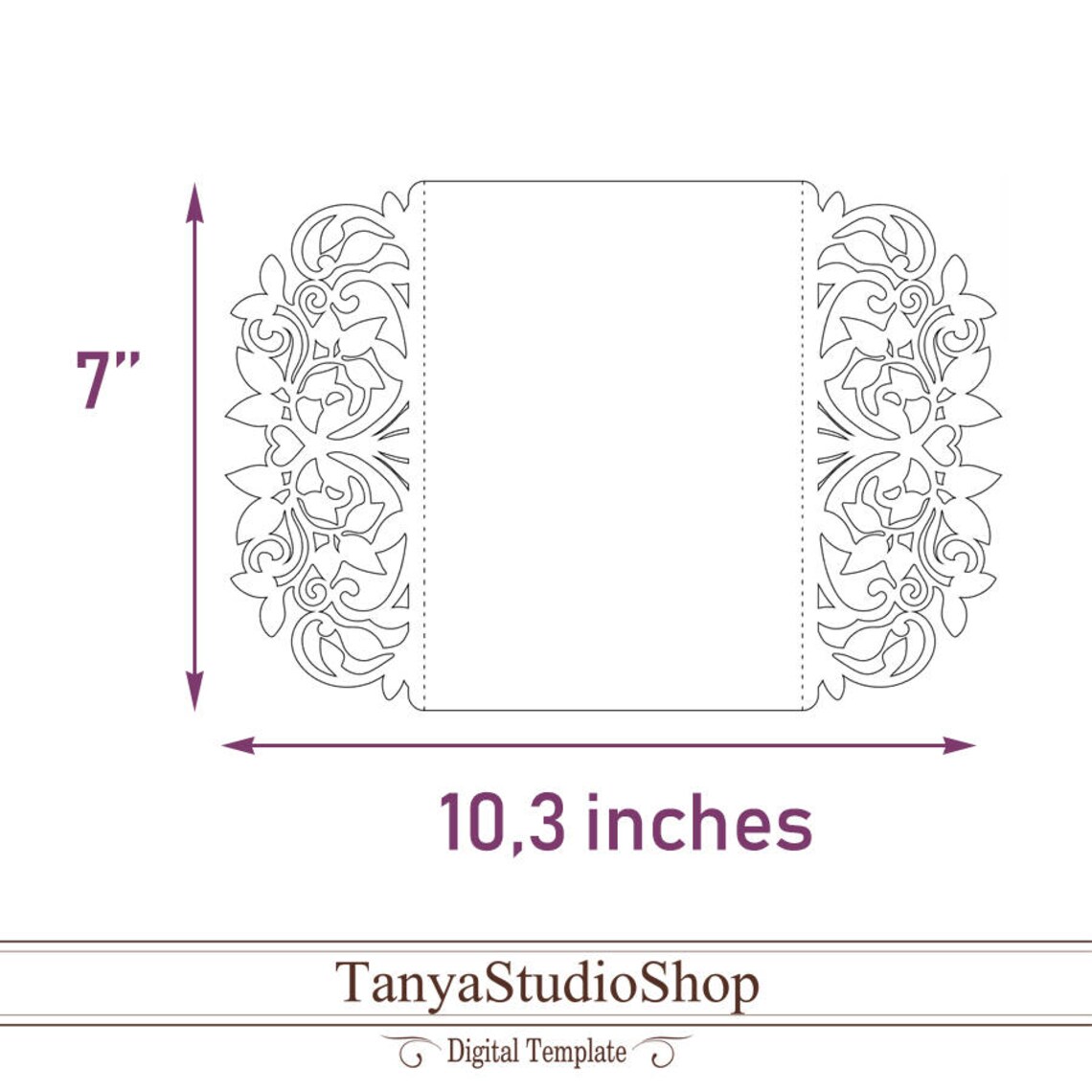 Gate-fold Invitation Template SVG DXF Ai CRD Eps Laser - Etsy