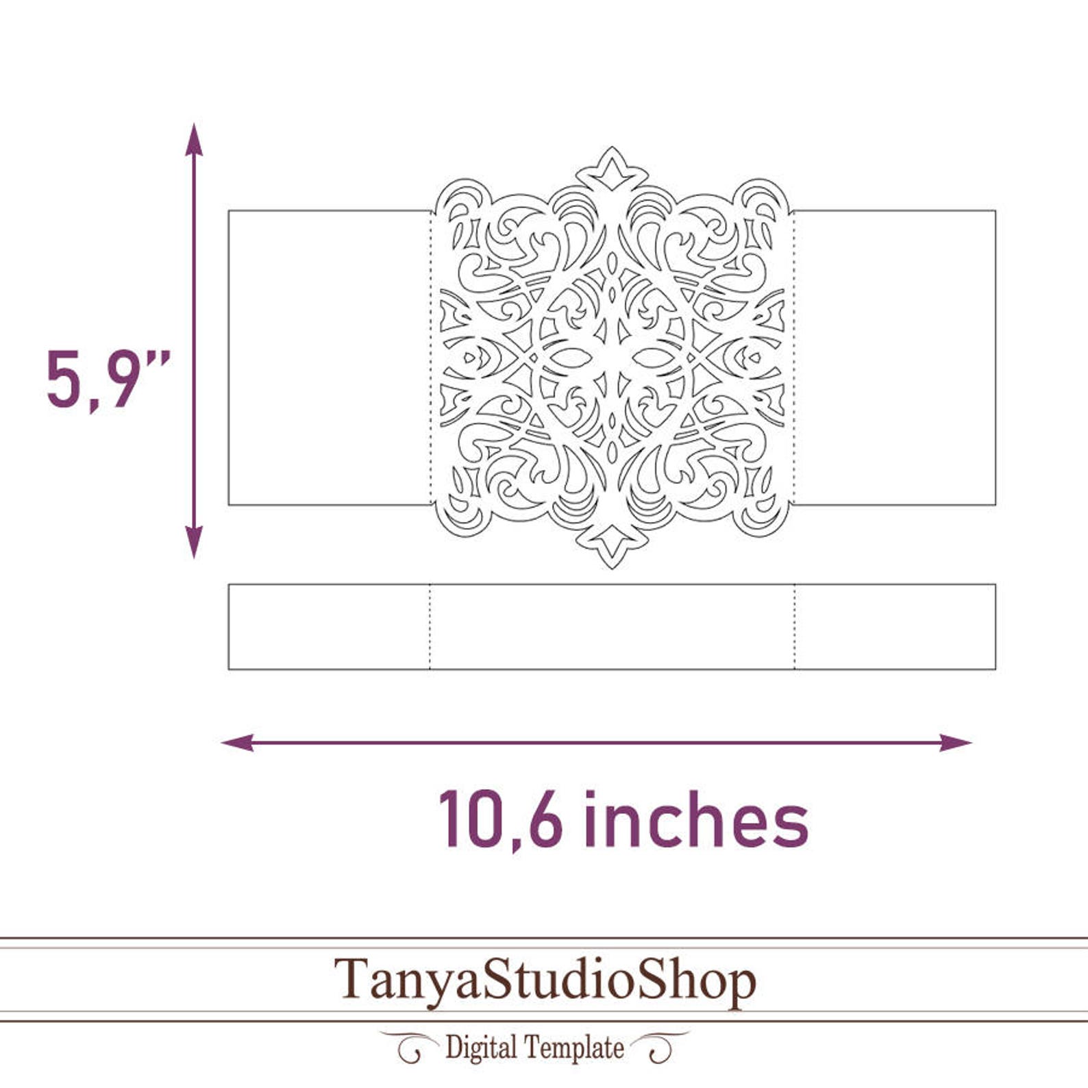 Belly Band Template - SVG, DXF, Ai, CRD, Eps - Laser Paper Cut ...