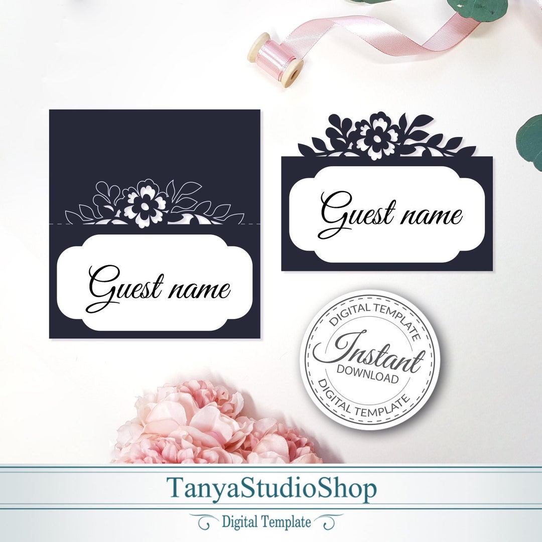 Place Card Template - SVG, PDF, Ai, CRD, Eps - Escort Card Template ...