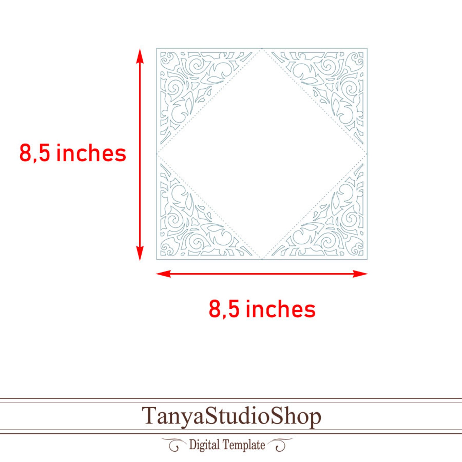 Four-fold Invitation Template SVG DXF Ai CRD Eps Laser - Etsy