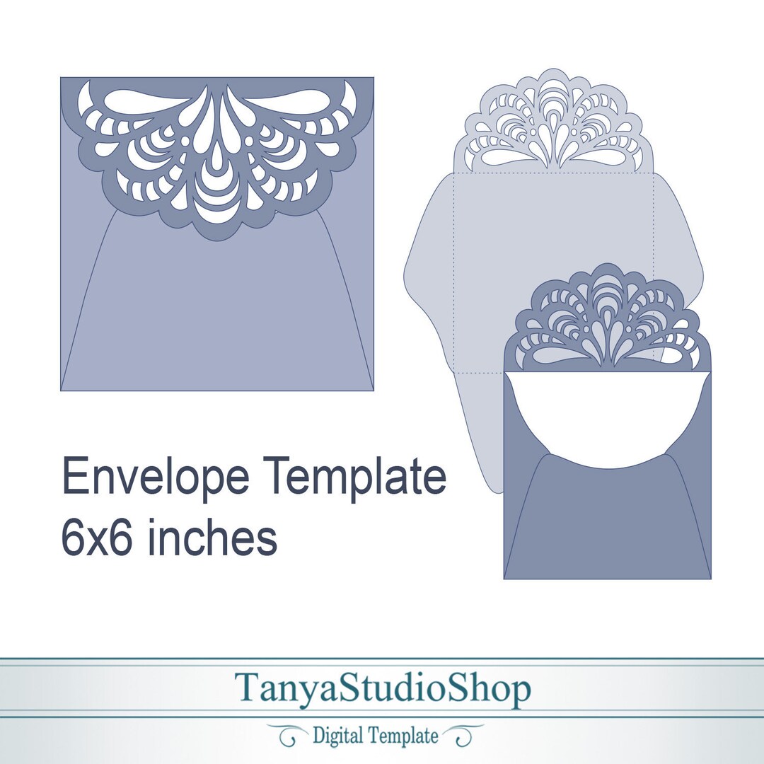 6x6'' Envelope Template - SVG, Ai, CRD, Eps, Pdf - Laser Cut Template ...