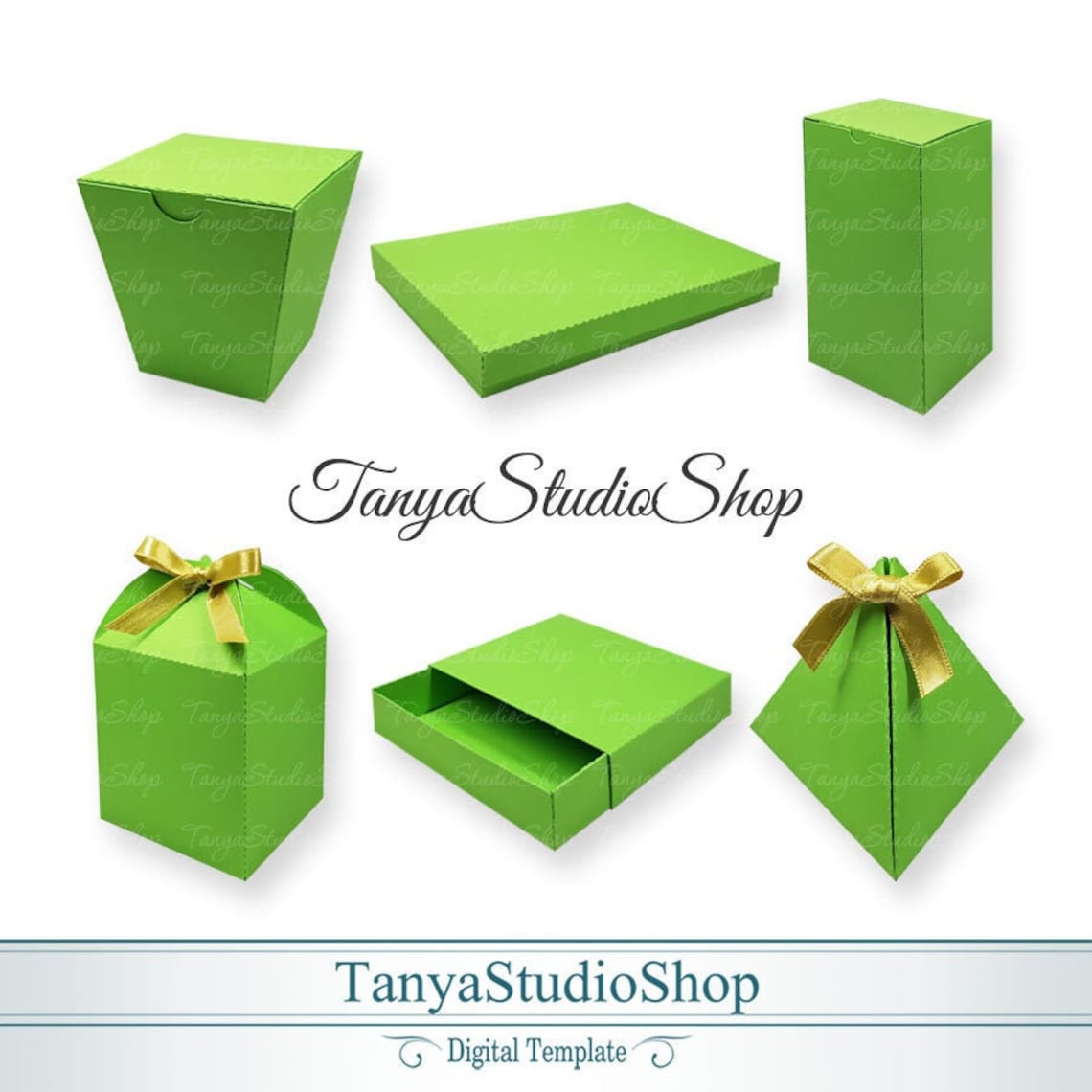 6 Basic Boxes - SVG, Ai, CRD, Eps, Pdf - Laser Cut Template - Cricut ...