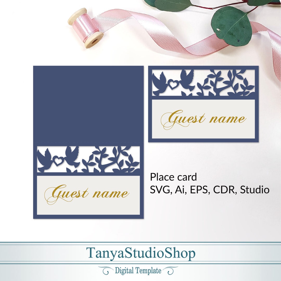 Place Card Template - SVG, PDF, Ai, CRD, Eps - Escort Card Template ...