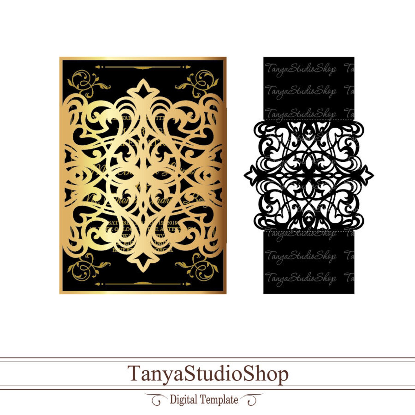Belly Band Template - SVG, DXF, Ai, CRD, Eps - Laser Paper Cut ...