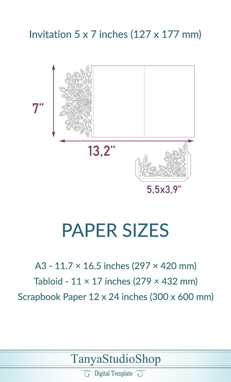 Wedding Invitation + RSVP Templates - SVG, Ai, CRD, Eps - Laser Paper ...