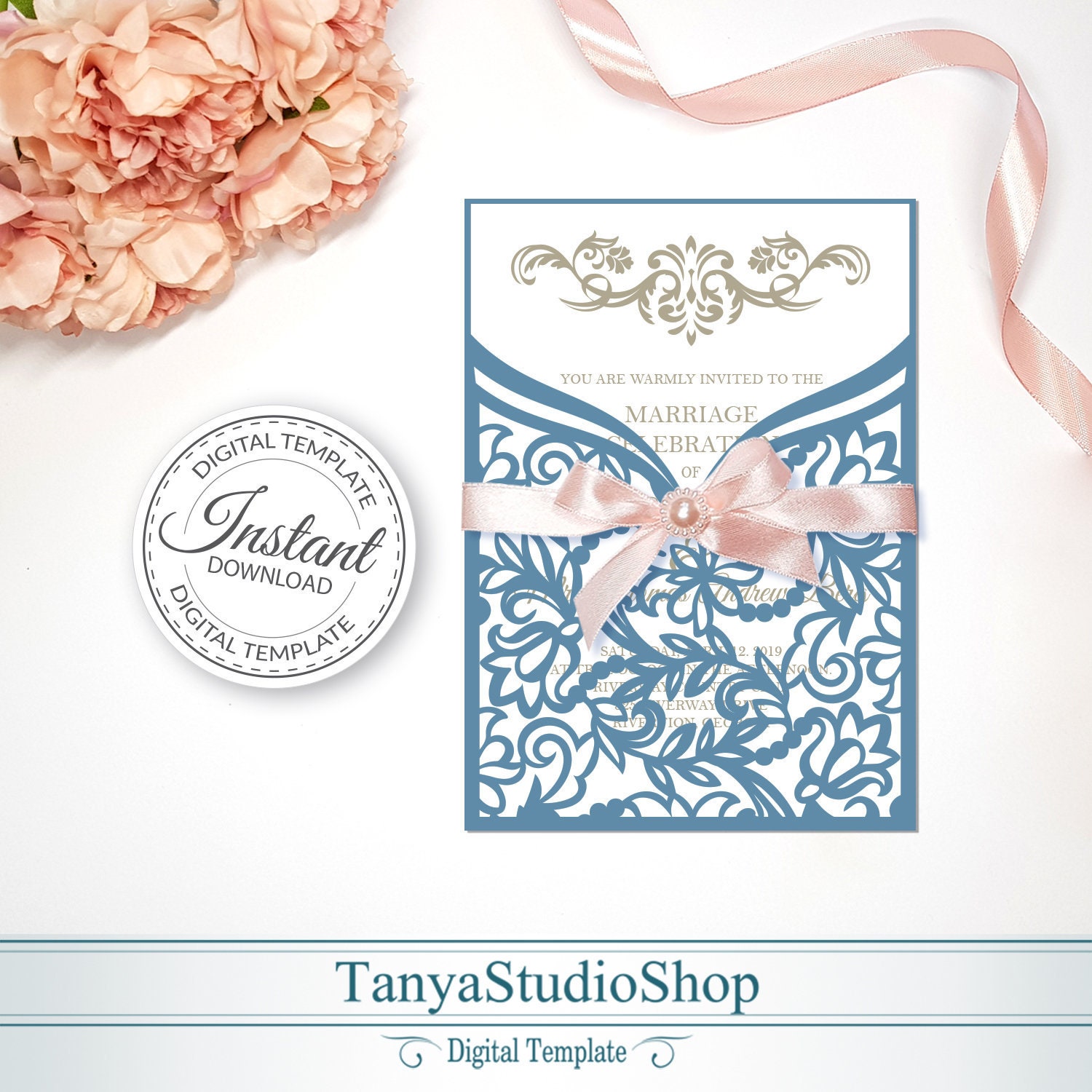 5x7'' Invitation Template SVG Ai CRD Eps Pdf - Etsy