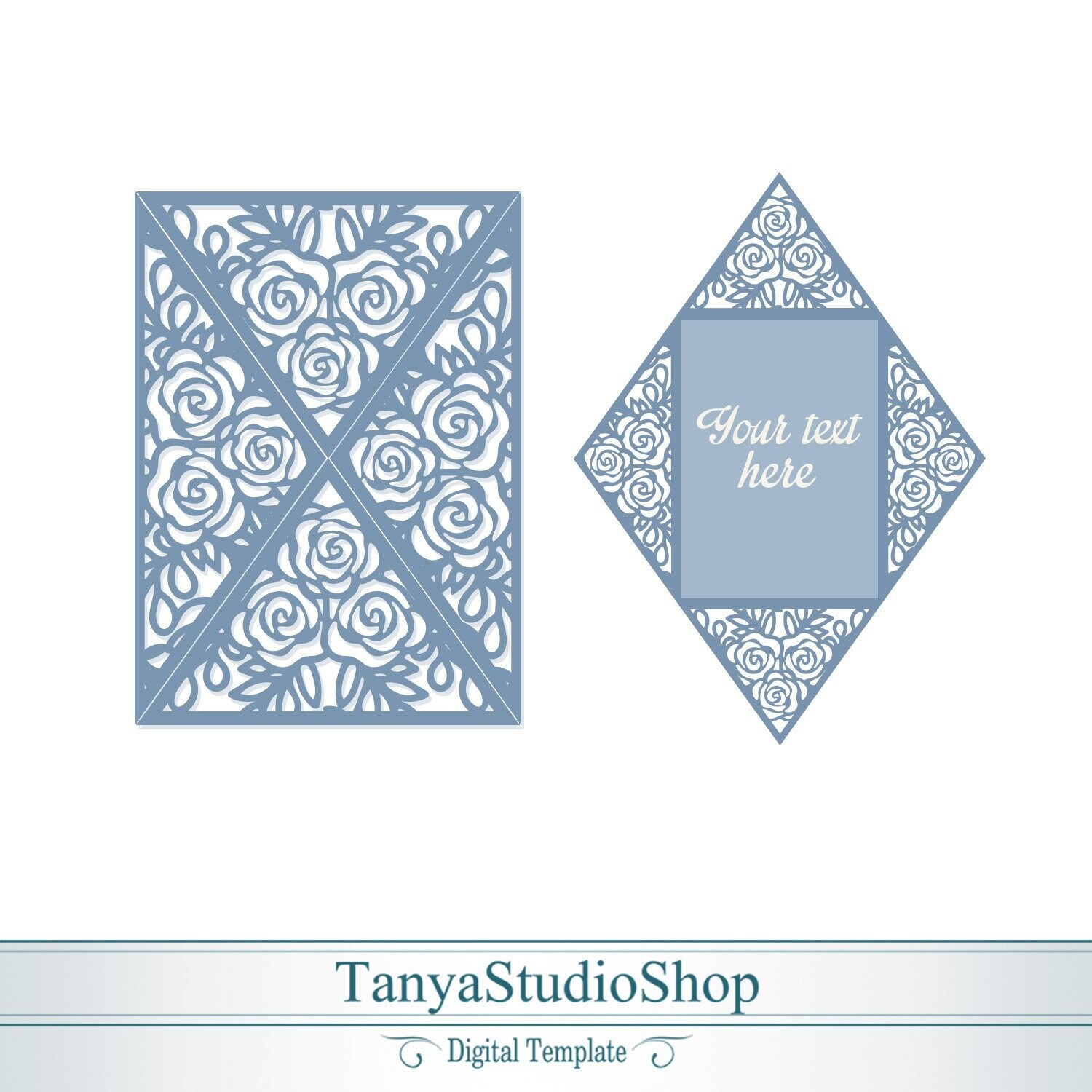 5x7'' invitation template SVG studio pdf ai CRD | Etsy