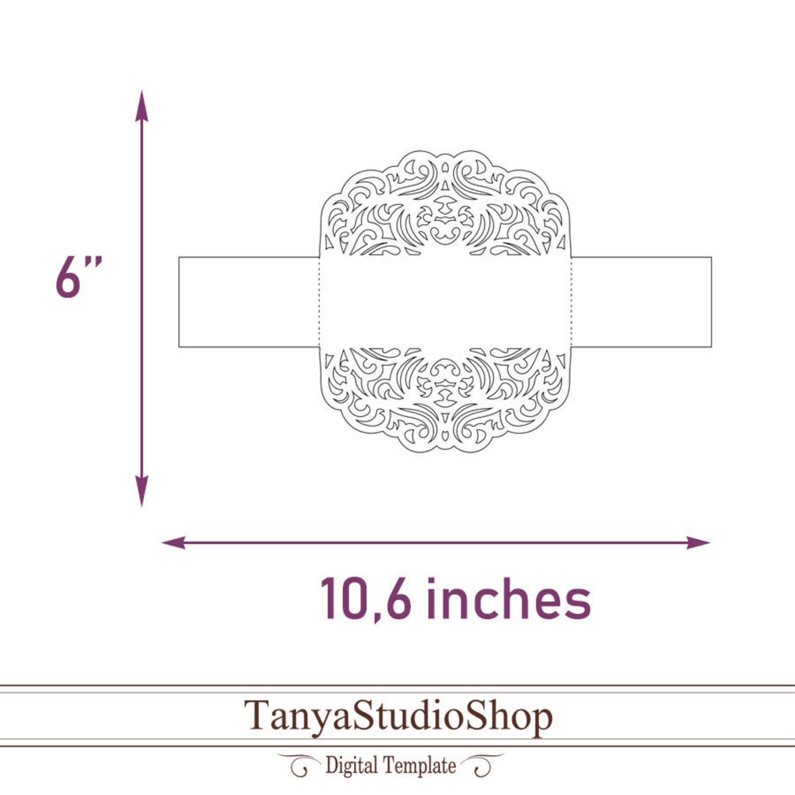 Belly Band Template - SVG, DXF, Ai, CRD, Eps - Laser Paper Cut ...