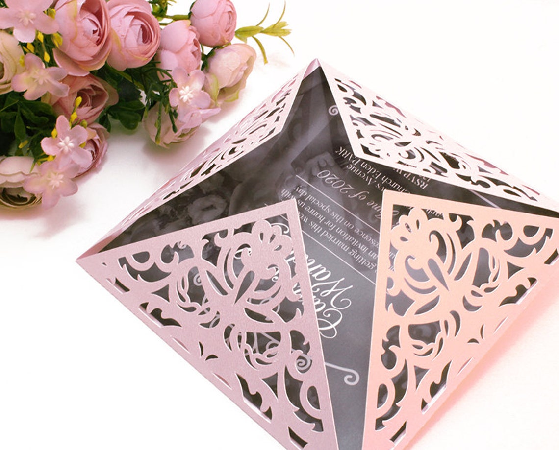 Four-fold Invitation Template SVG DXF Ai CRD Eps Laser - Etsy