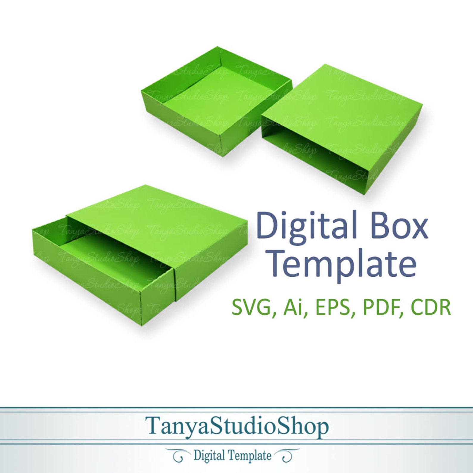 6 Basic Boxes - SVG, Ai, CRD, Eps, Pdf - Laser Cut Template - Cricut ...