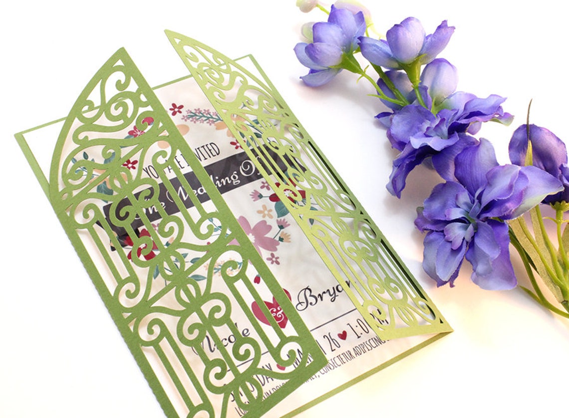 Gate-fold Invitation Template - SVG, DXF, Ai, CRD, Eps - Laser Paper ...