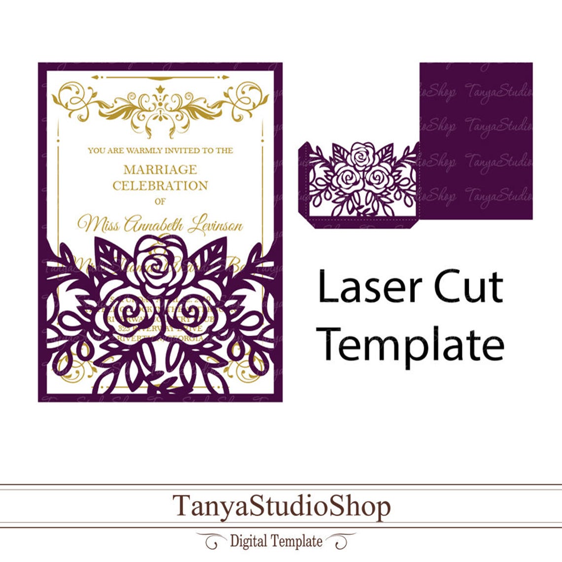 Plantilla de sobre SVG DXF ai CRD eps Corte de papel | Etsy