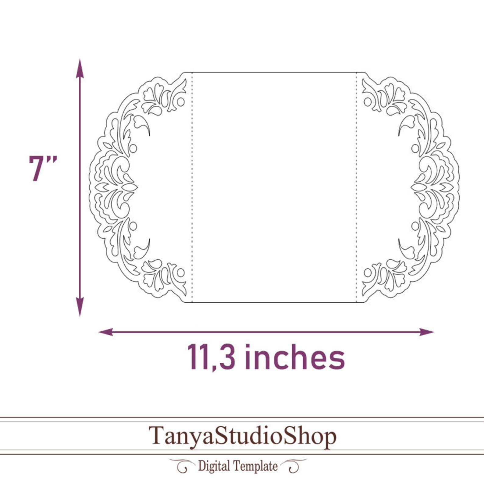 Gate-fold Invitation Template SVG DXF Ai CRD Eps Laser - Etsy