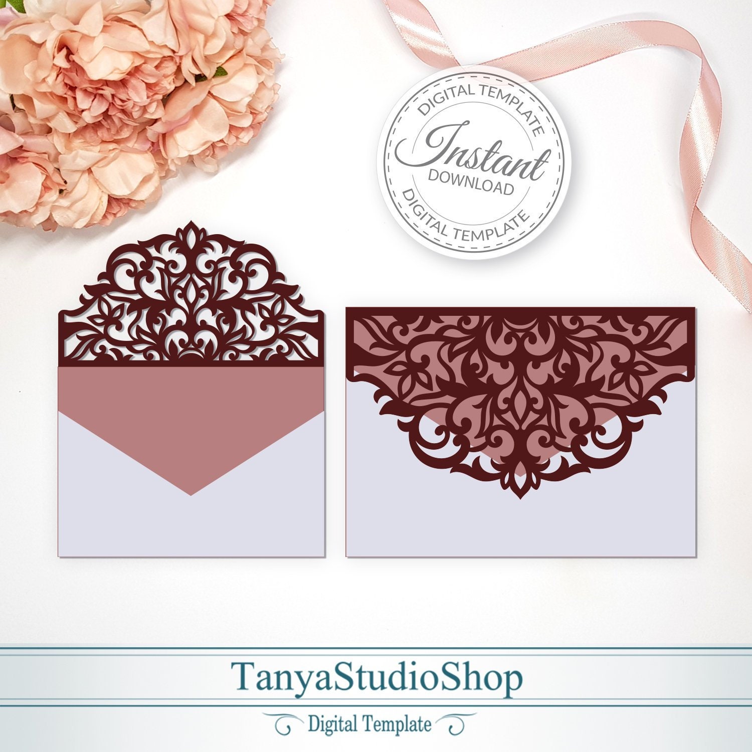 5x7'' Envelope Template - SVG, Ai, CRD, Eps, Pdf - Laser Cut Template ...