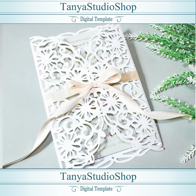 SVG ai CRD eps Invitación de boda svg Plantilla de - Etsy México