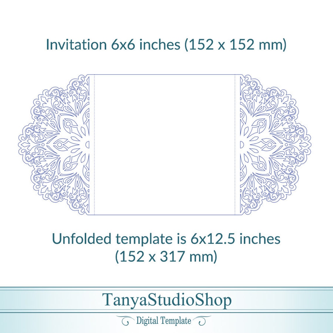 6x6'' invitation template SVG ai CRD eps studio | Etsy