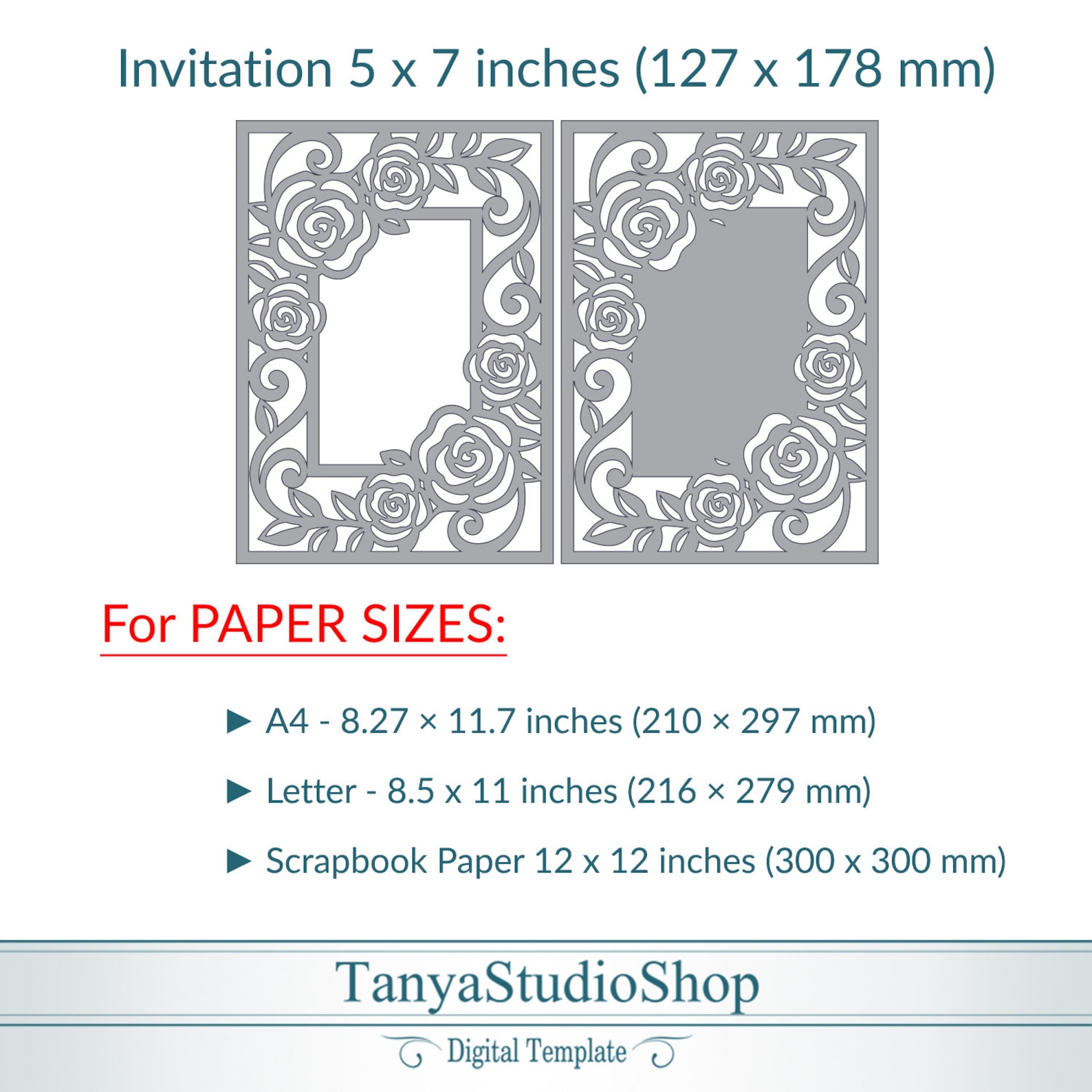 5x7'' Invitation Template SVG Ai CRD Eps Pdf - Etsy