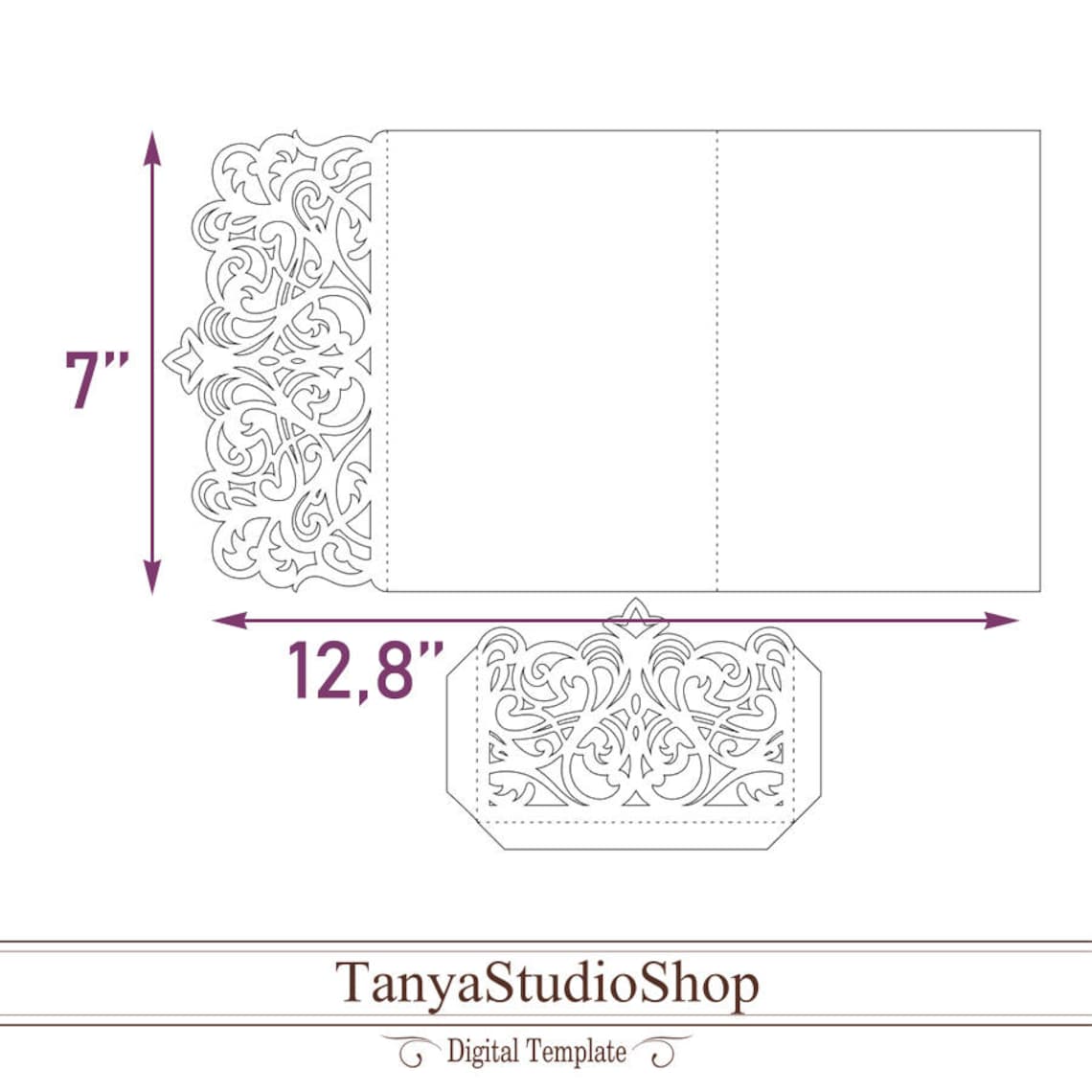 Wedding Invitation Template - SVG, DXF, Ai, CRD, Eps - Laser Paper Cut ...