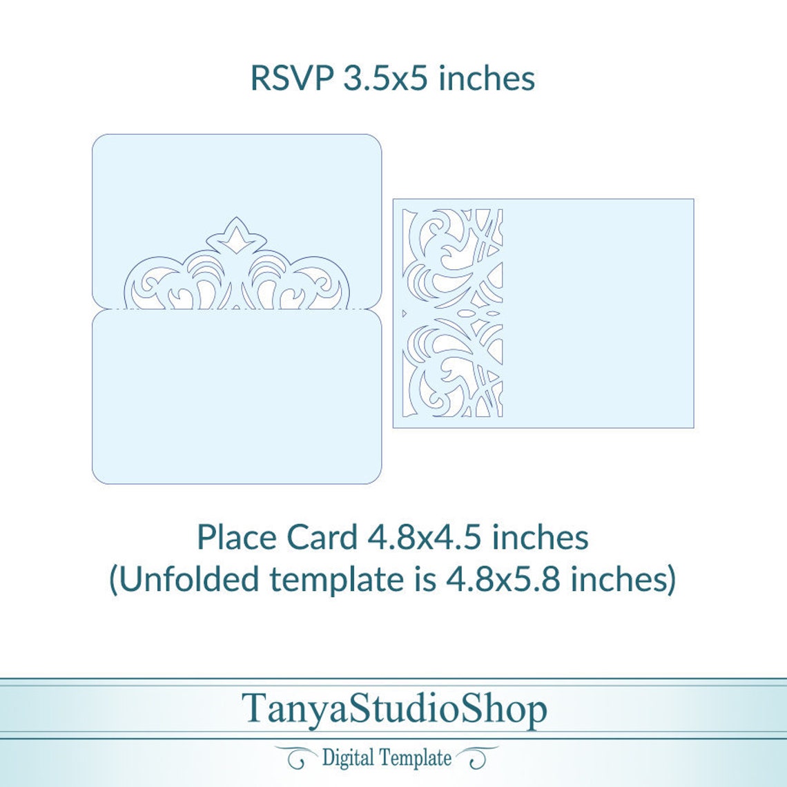 RSVP and Place Card SVG Studio Ai CRD Eps Laser Cut - Etsy